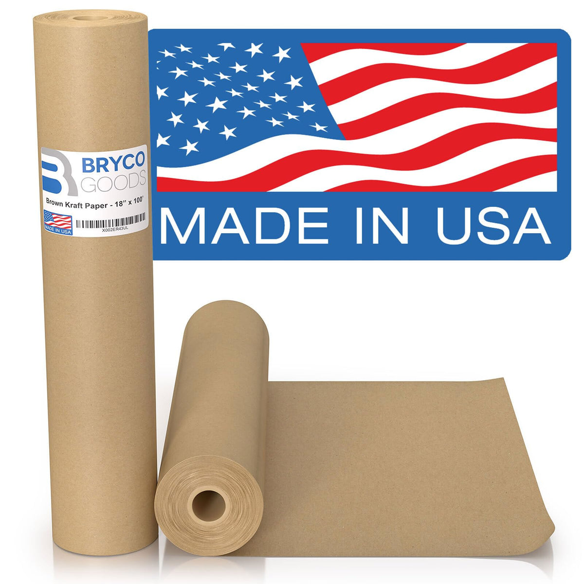 Bryco Goods 18" x 1,200" Brown Kraft Packing Paper - Versatile for Dif ...