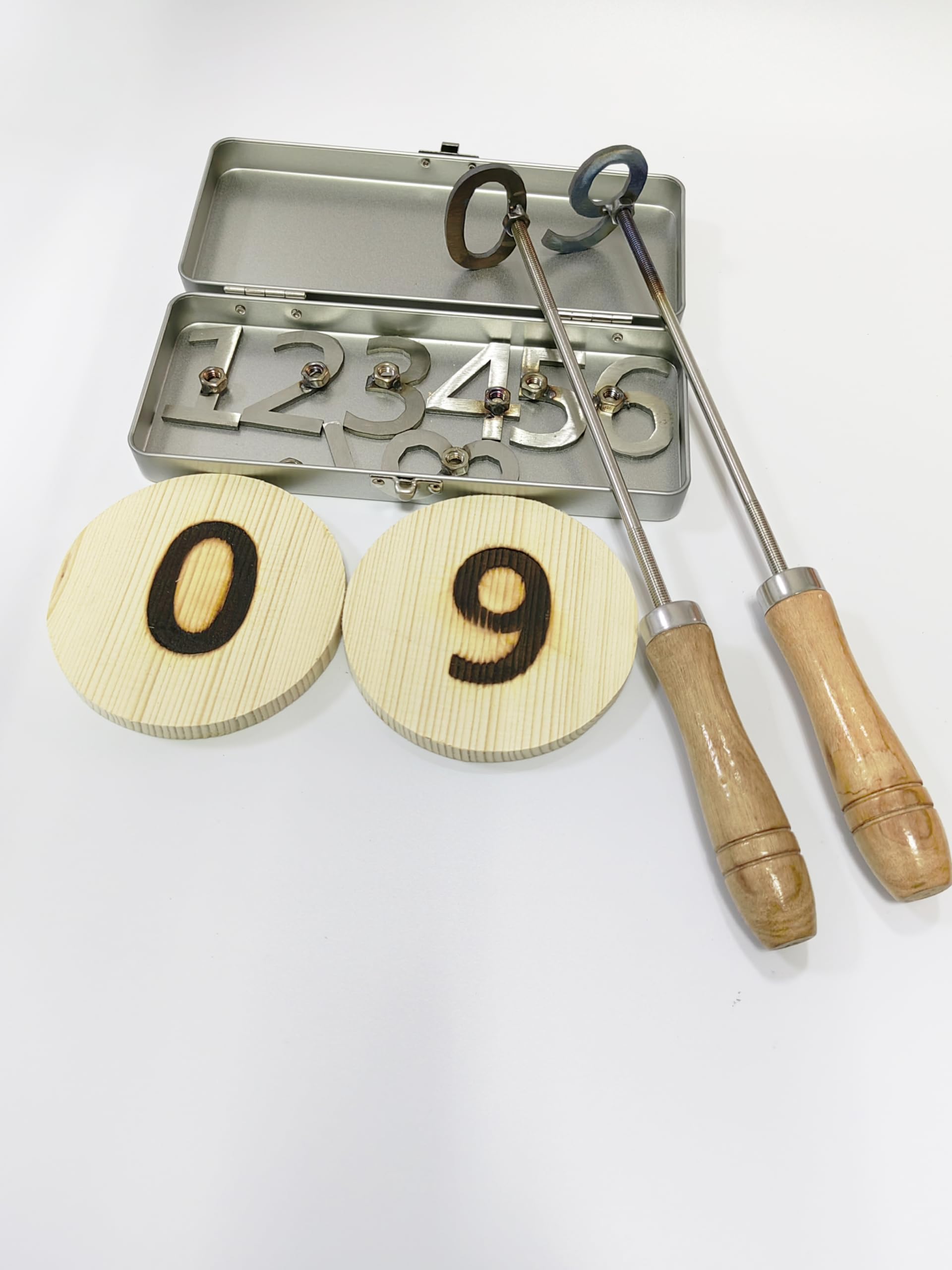 Premium 2-Inch Stainless Steel Branding Iron Set with Changeable Wood ...