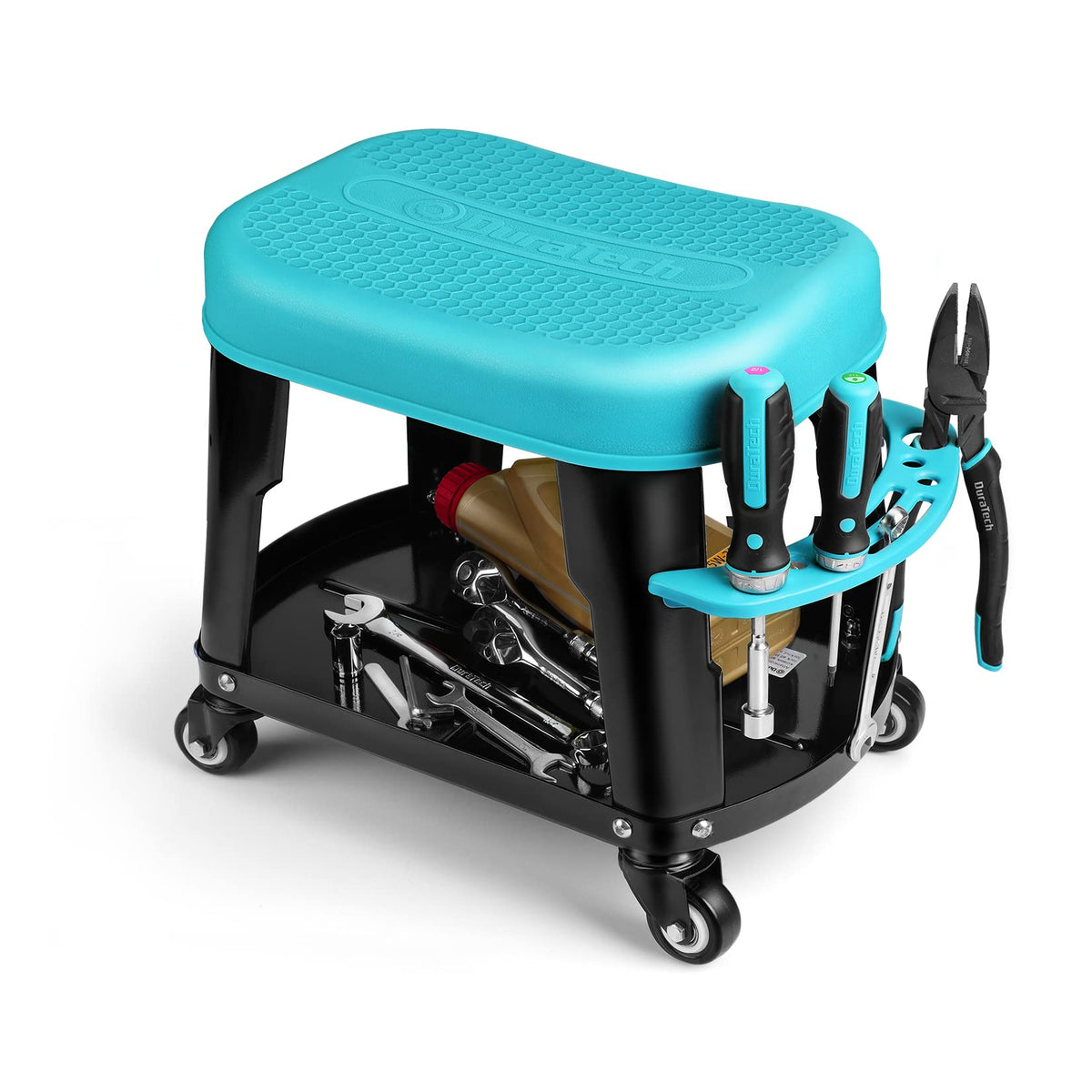 DURATECH Rolling Mechanic Stool, Shop Stools with 2 Inch Swivel Wheels ...