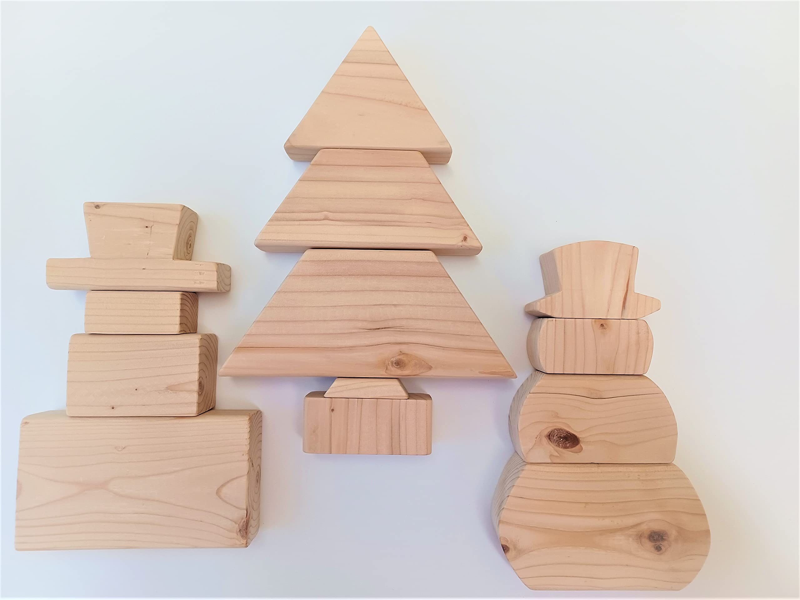 Handmade Unfinished Wood Christmas Block Set – WoodArtSupply