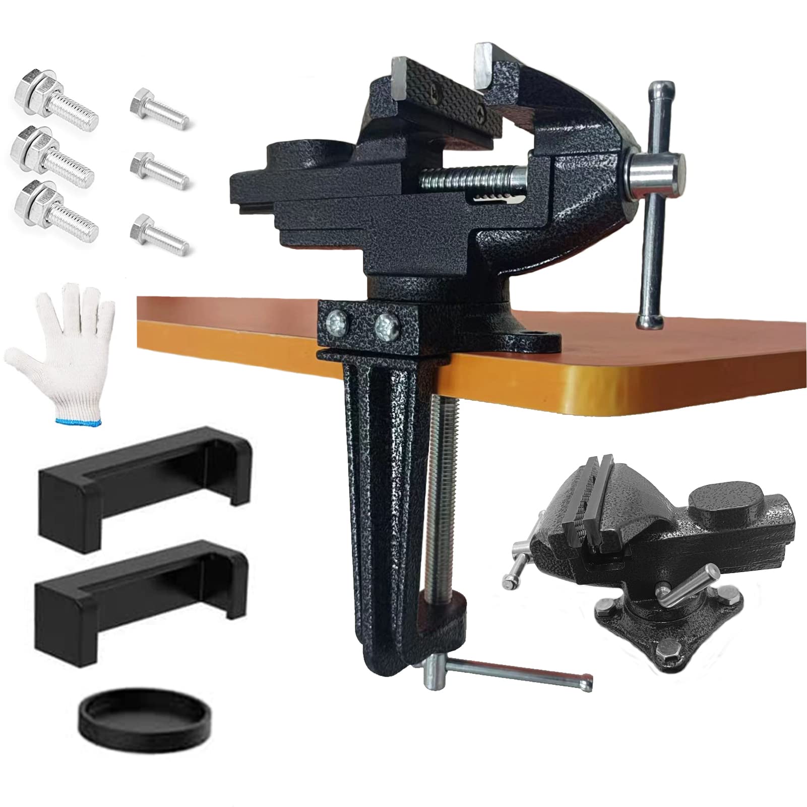 2-in-1 Dual-Purpose Combined Bench Vise or Table Vise with end-locking ...