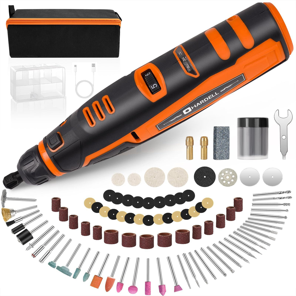 HARDELL 12V Cordless Rotary Tool, 6-Speeds Rotary Tool Kit, 30000RPM P ...