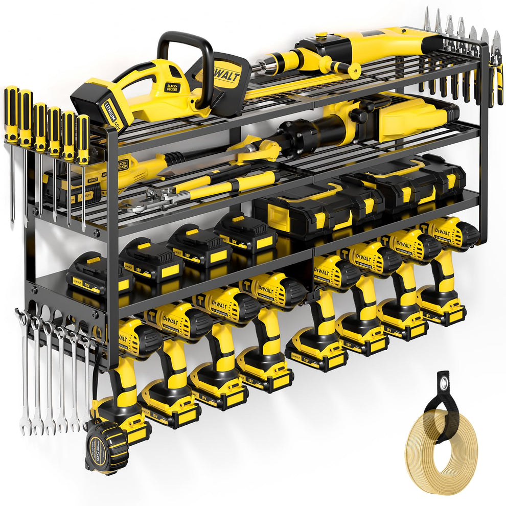 POKIPO Large Power Tool Organizer Wall Mount, Heavy Duty Widen Drill ...