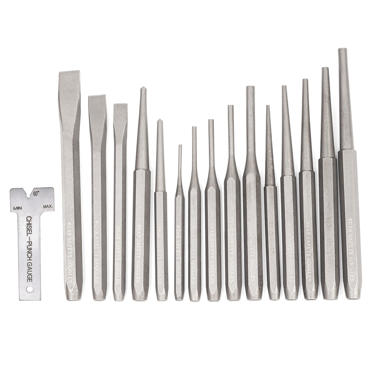 NEIKO 02626A Punch and Chisel Set | 16 Piece | Cold Chisels, Taper, Pi ...