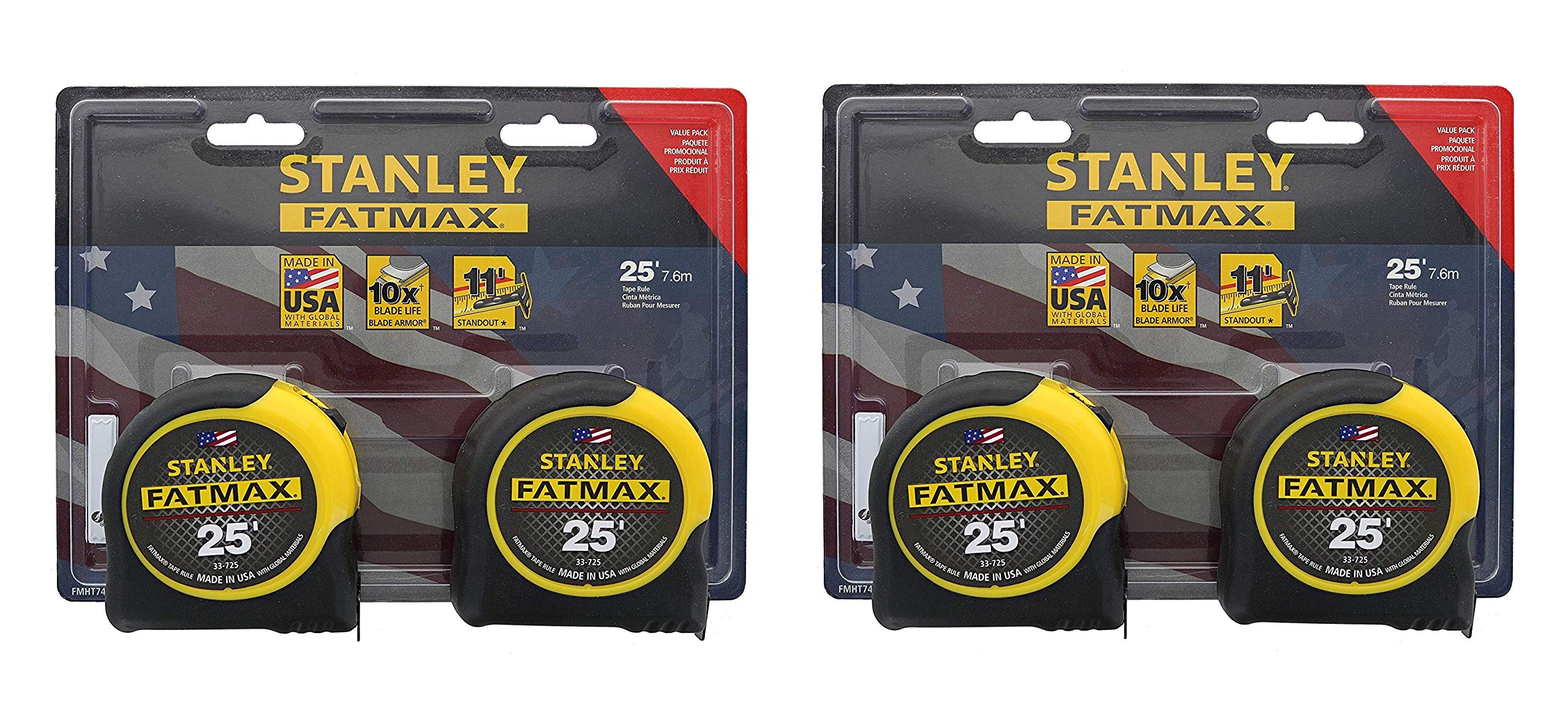 Stanley Consumer Tools FMHT74038 25' Fatmax Tape Measure, 2 Tape ...