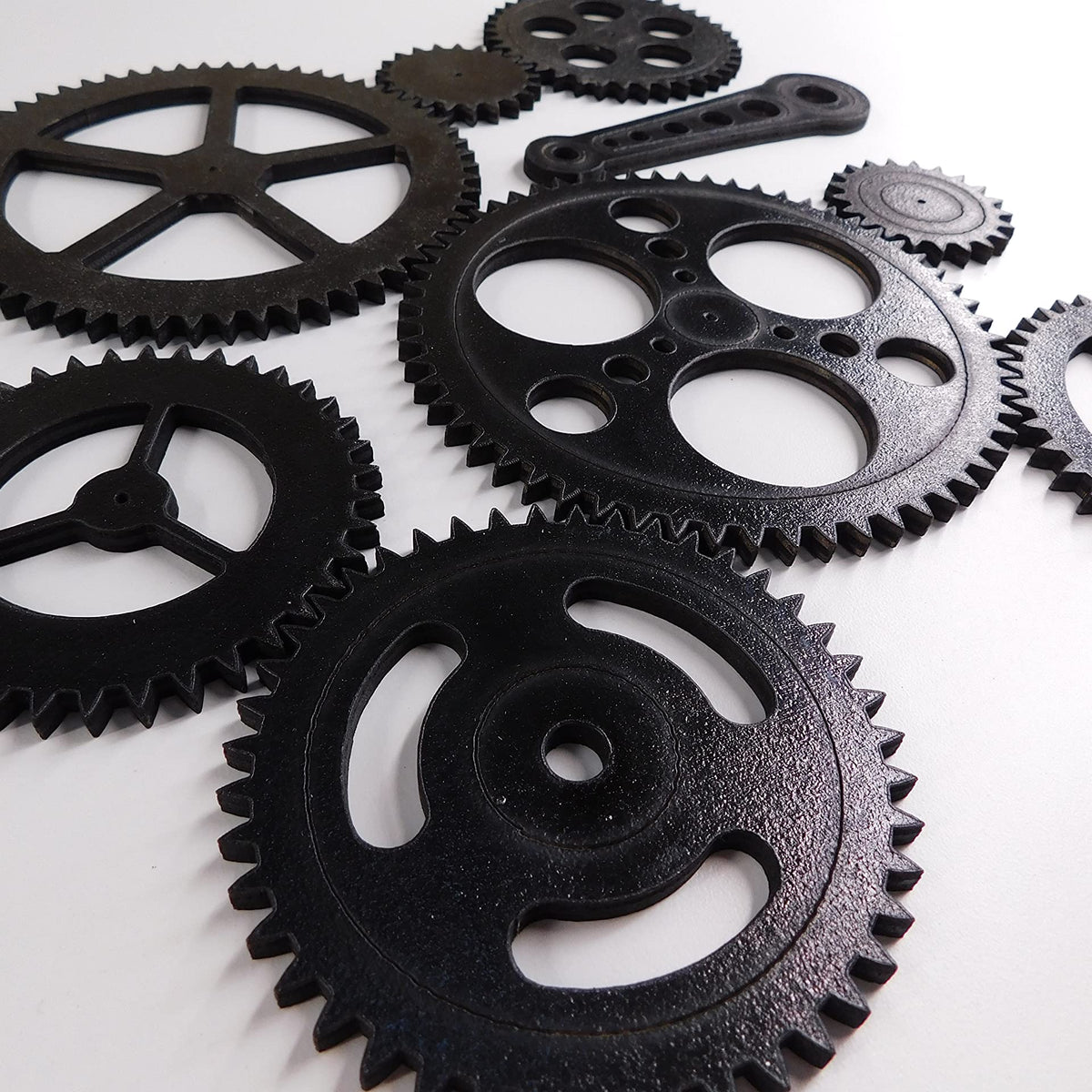 Steampunk Gears Wall Decor - Eight Gears, Two Push Rods - 10 Pieces ...