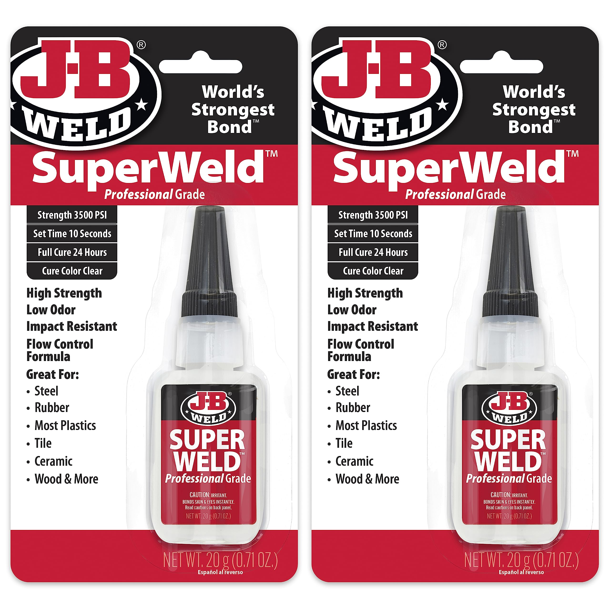 J-B Weld Superglue 20g 2 Pack - SuperWeld Professional Grade ...
