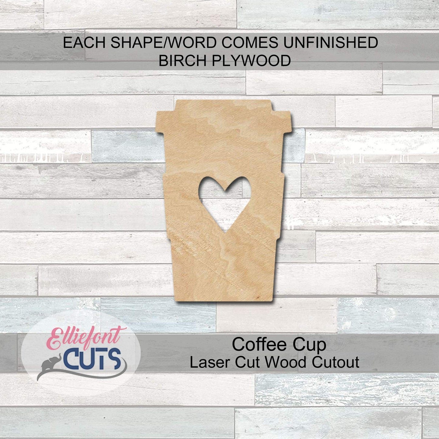 Coffee Cup Wood Cutouts for crafts, Laser Cut Wood Shapes 5mm thick ...