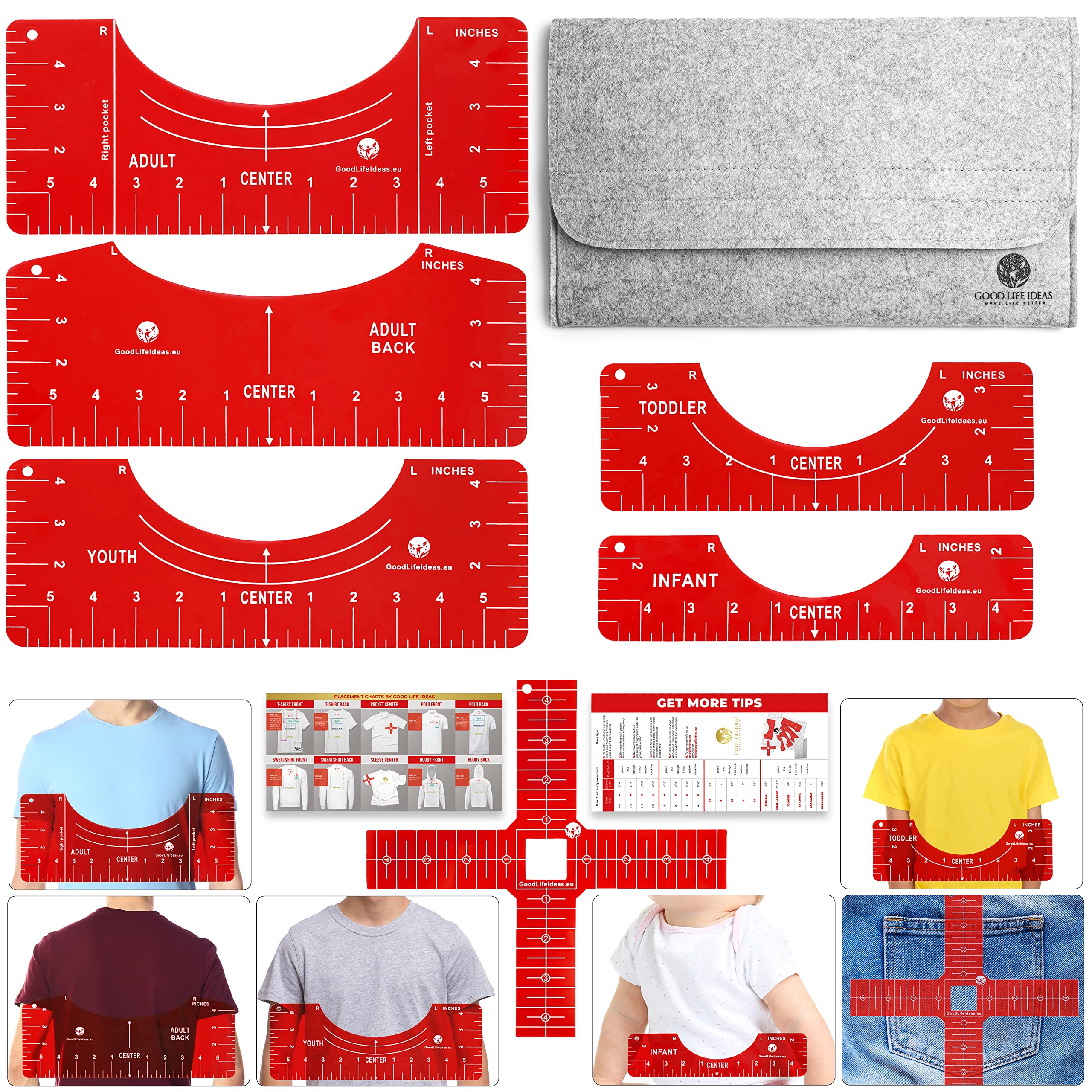 Tshirt Ruler Guide for Vinyl Alignment - T Shirt Ruler Guide for Heat ...