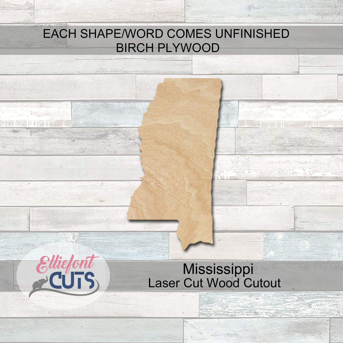 Mississippi Wood Cutouts for crafts, Laser Cut Wood Shapes 5mm thick ...